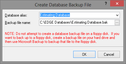How do I backup my database in V10.7.3 or 10.7.5? - Estimating Edge