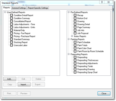 Reports Screen - Estimating Edge
