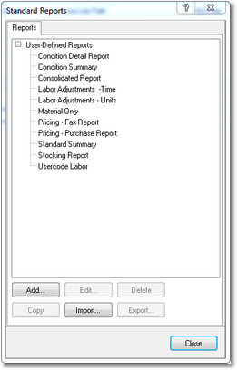 Standard Reports - Estimating Edge