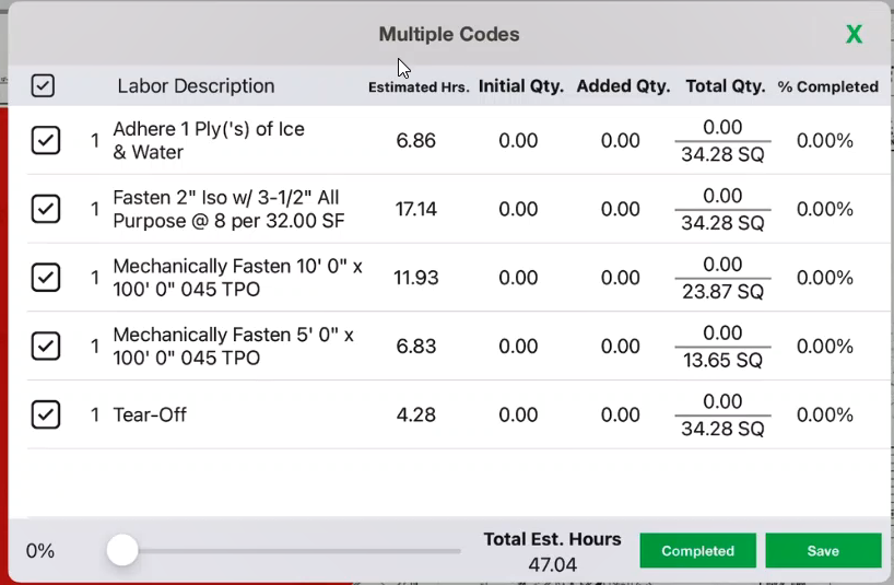Multi Code Functionality - Estimating Edge
