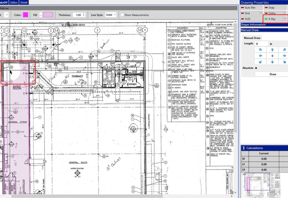 How to use the Drawing Properties - Estimating Edge