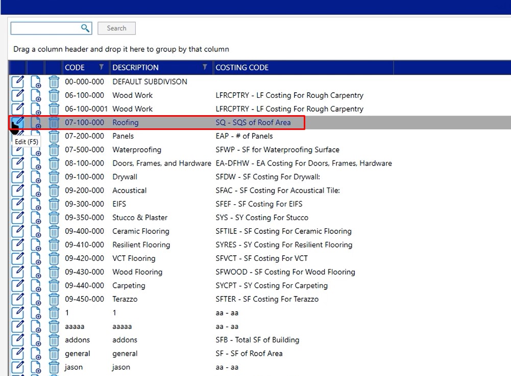 How to make Database Changes in the Database - Estimating Edge