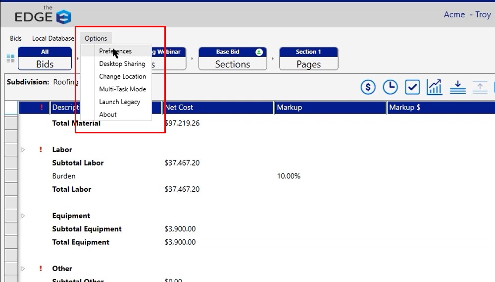 How to Add or Edit a Bond - Estimating Edge