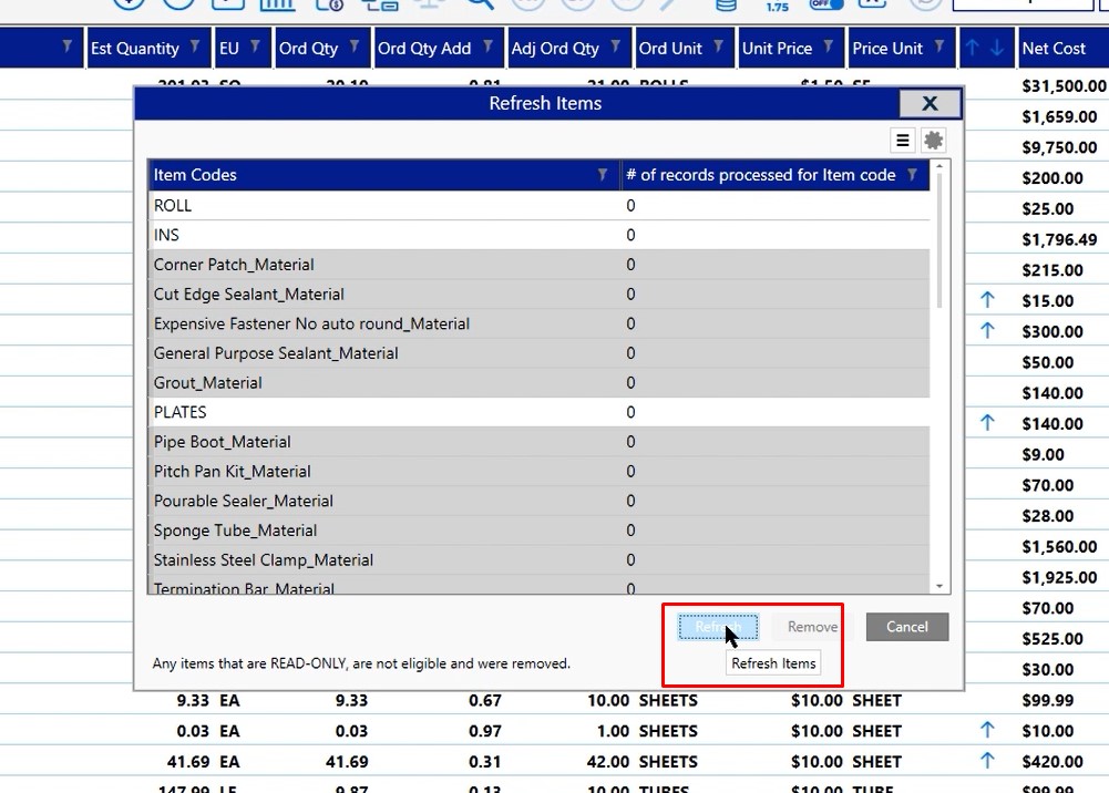 How to use the Mass Refresh Tool - Estimating Edge