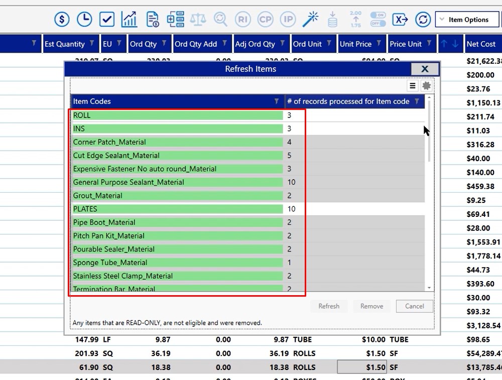 How to use the Mass Refresh Tool - Estimating Edge
